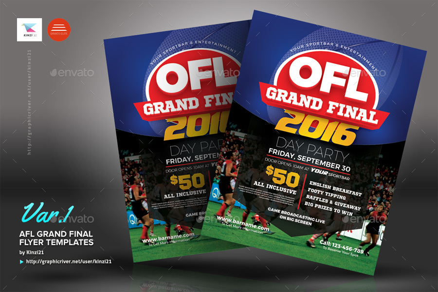 Football Grand Final Flyer Templates, Print Templates | GraphicRiver