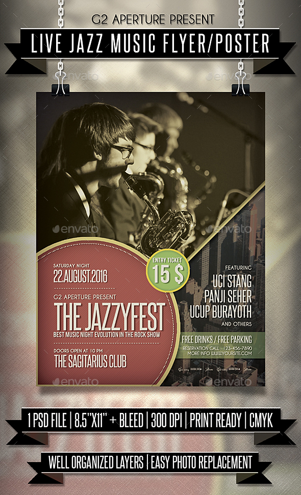 Live Jazz Music Flyer / Poster by Martini50s | GraphicRiver
