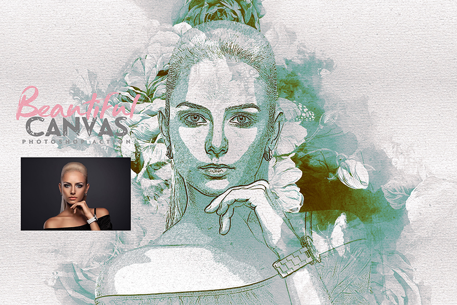 Canvas Photoshop Action by amorjesu | GraphicRiver