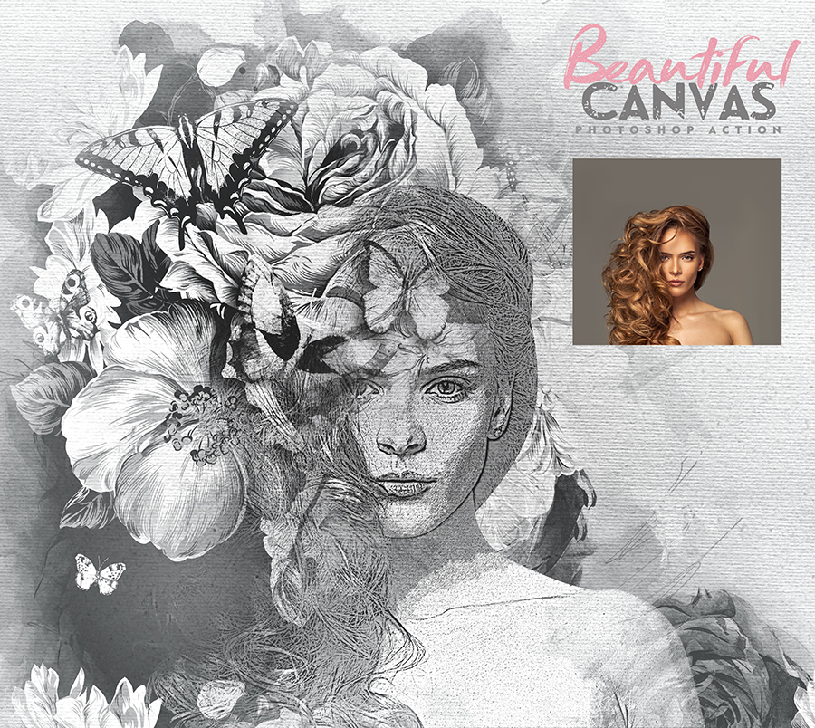 Canvas Photoshop Action, Add-ons | GraphicRiver