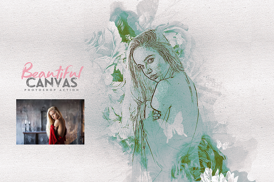 Canvas Photoshop Action, Add-ons | GraphicRiver