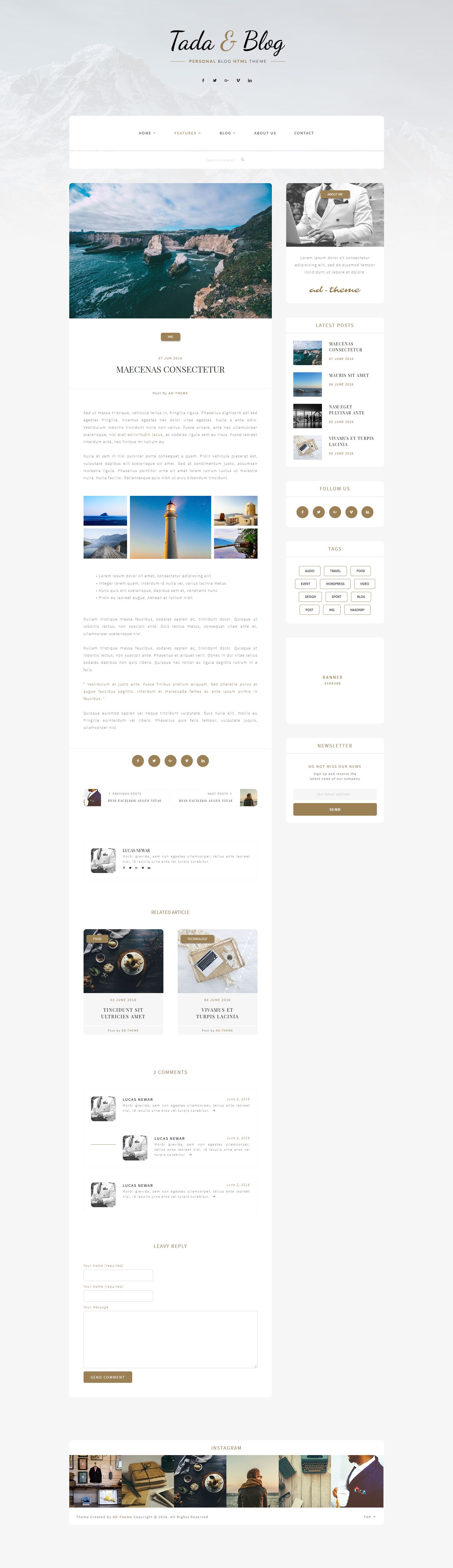 Tada & Blog - Personal HTML Theme by ad-theme | ThemeForest
