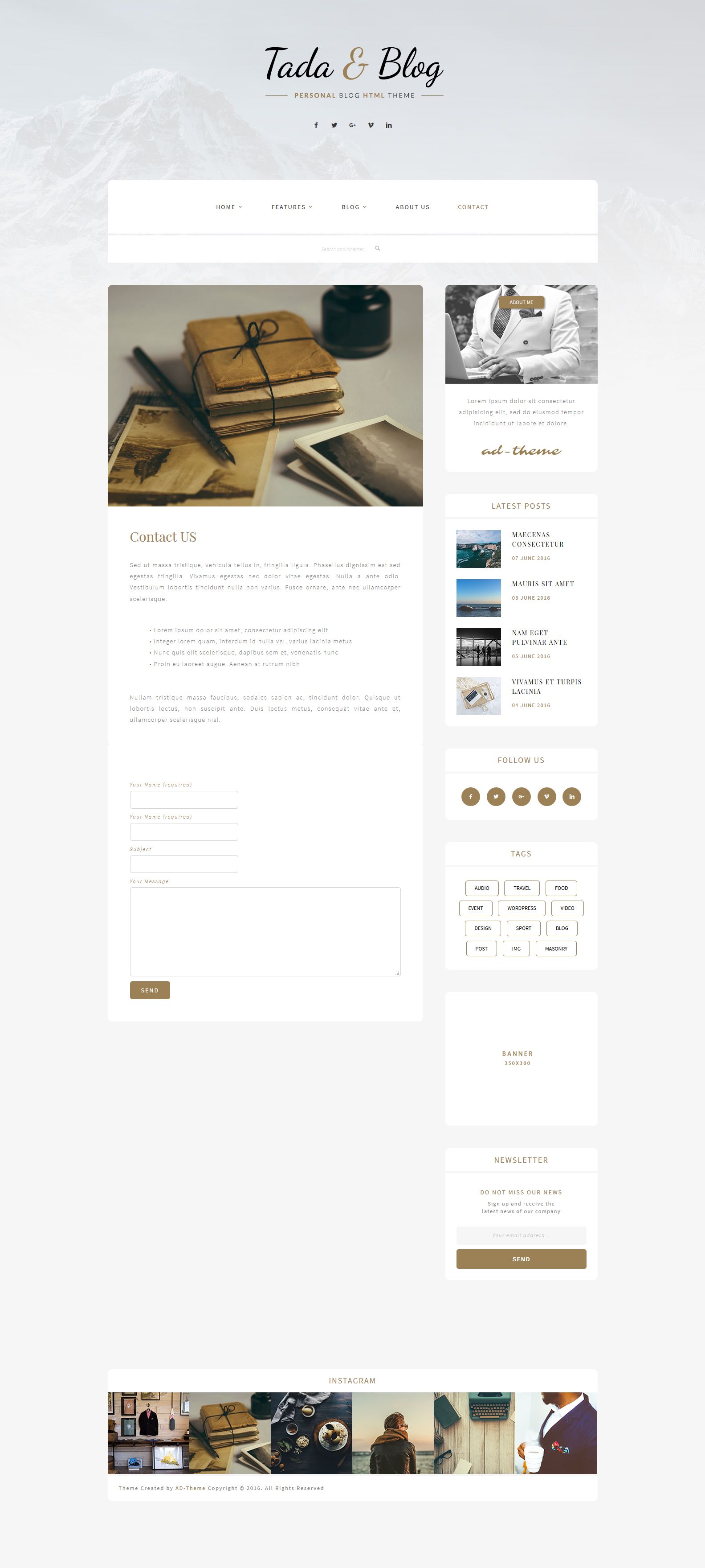 Tada & Blog - Personal HTML Theme by ad-theme | ThemeForest