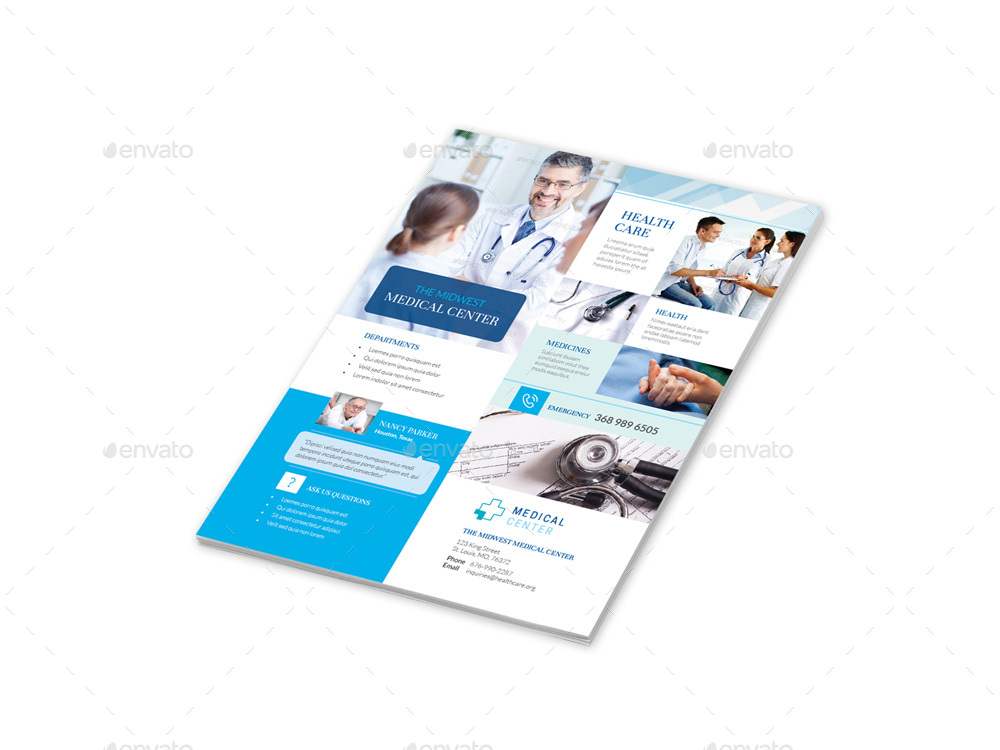 Medical Flyers 4 – 4 Options, Print Templates | GraphicRiver