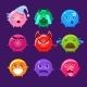 Spherical Characters Of Different Colors Emoji Set, Vectors | GraphicRiver