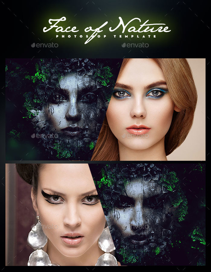 Face of Nature Photo Template, Graphics | GraphicRiver