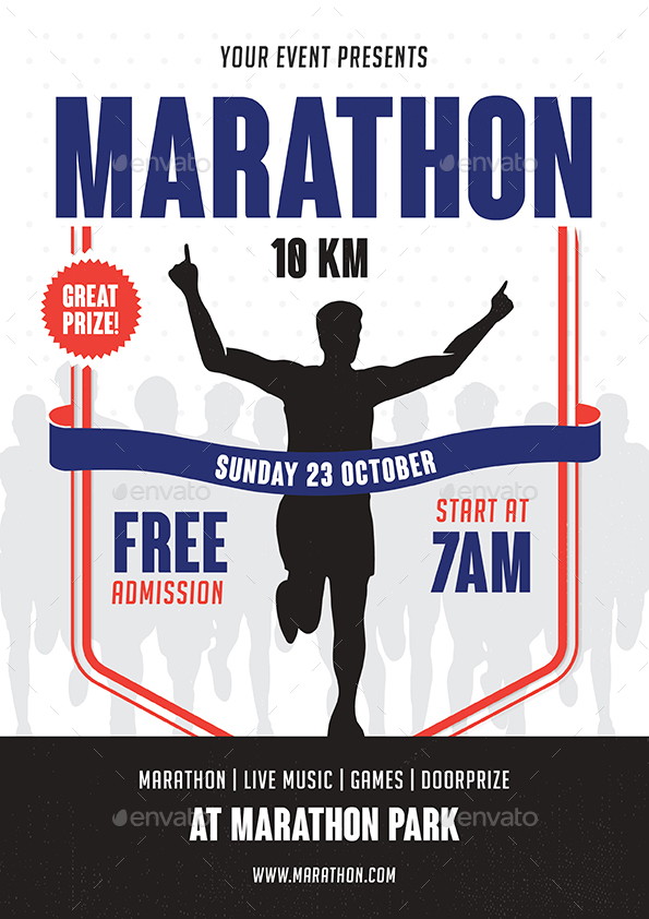 Marathon Event Flyer 2, Print Templates | GraphicRiver