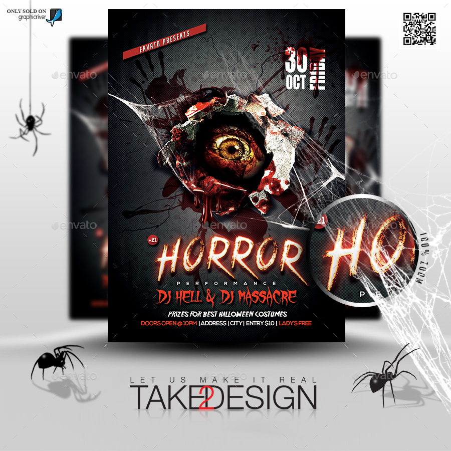 Horror Night Flyer Template , Print Templates | GraphicRiver