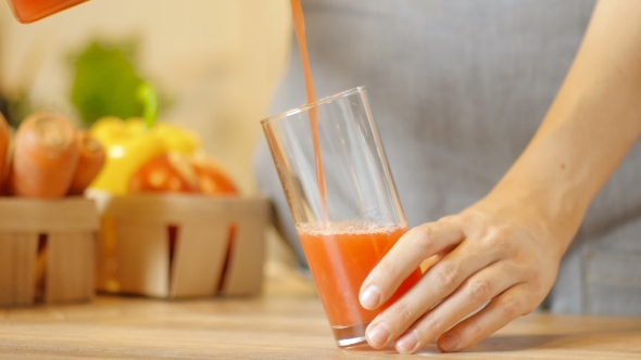 Red Juice Being Poured Into a Glass -Watermelon Fresh, Stock Footage