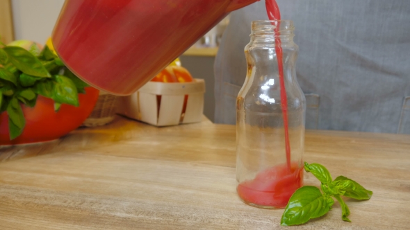 Fresh Red Juice Pouring Glass, Stock Footage | VideoHive