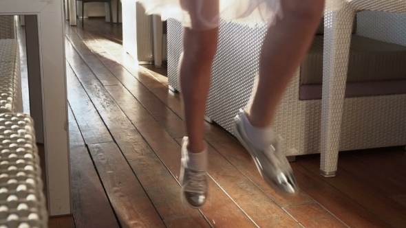 Girl's Legs Run And Jump, Stock Footage | VideoHive