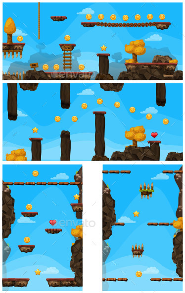 2d Grass Game Platformer Tilesets, Game Assets | GraphicRiver