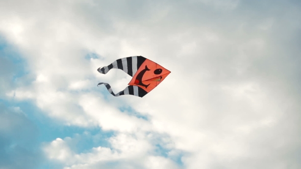 Flying Triangle Kite In The Sky, Stock Footage | VideoHive