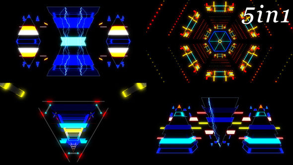Techno Beat - VJ Loop Pack (5in1), Motion Graphics | VideoHive