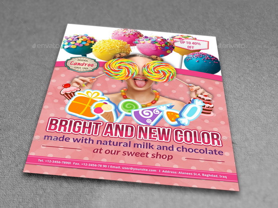 Candy Flyer Template, Print Templates | GraphicRiver