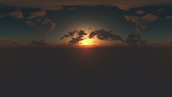 360 Degree Panoramic Sky And Clouds At Sunset, Motion Graphics | VideoHive
