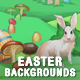 5 Easter Video Game Backgrounds - Parallax and Tileable, Game Assets