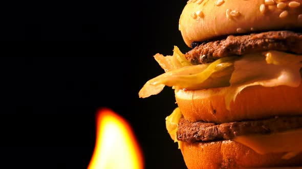 Hamburger On Fire, Stock Footage | VideoHive