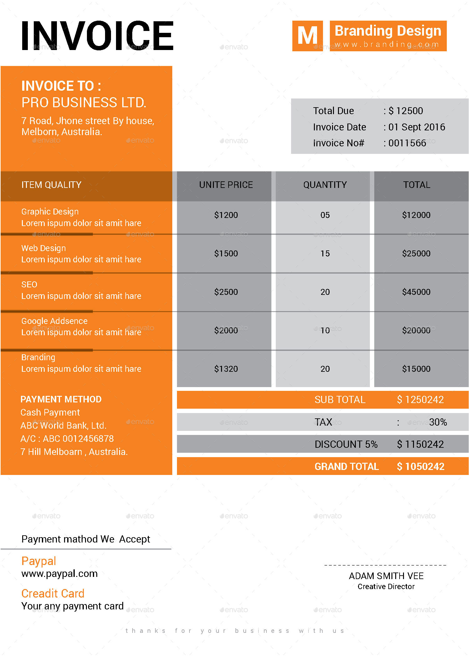 Invoice, Print Templates | GraphicRiver