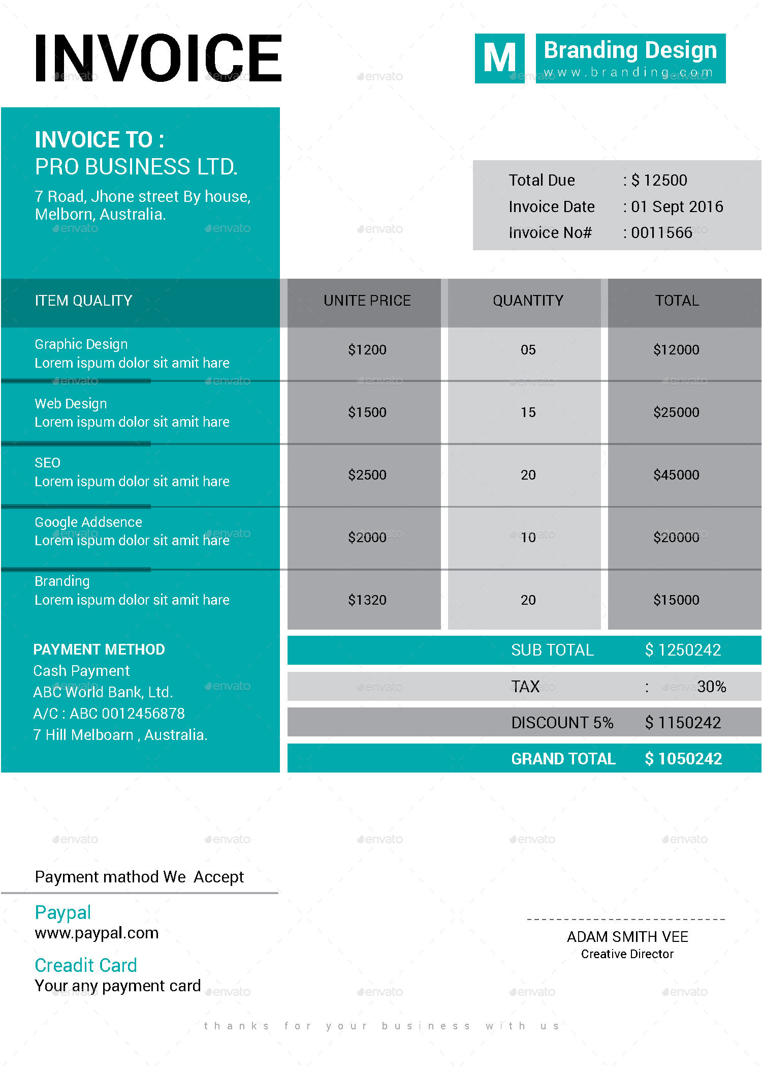 Invoice, Print Templates | GraphicRiver