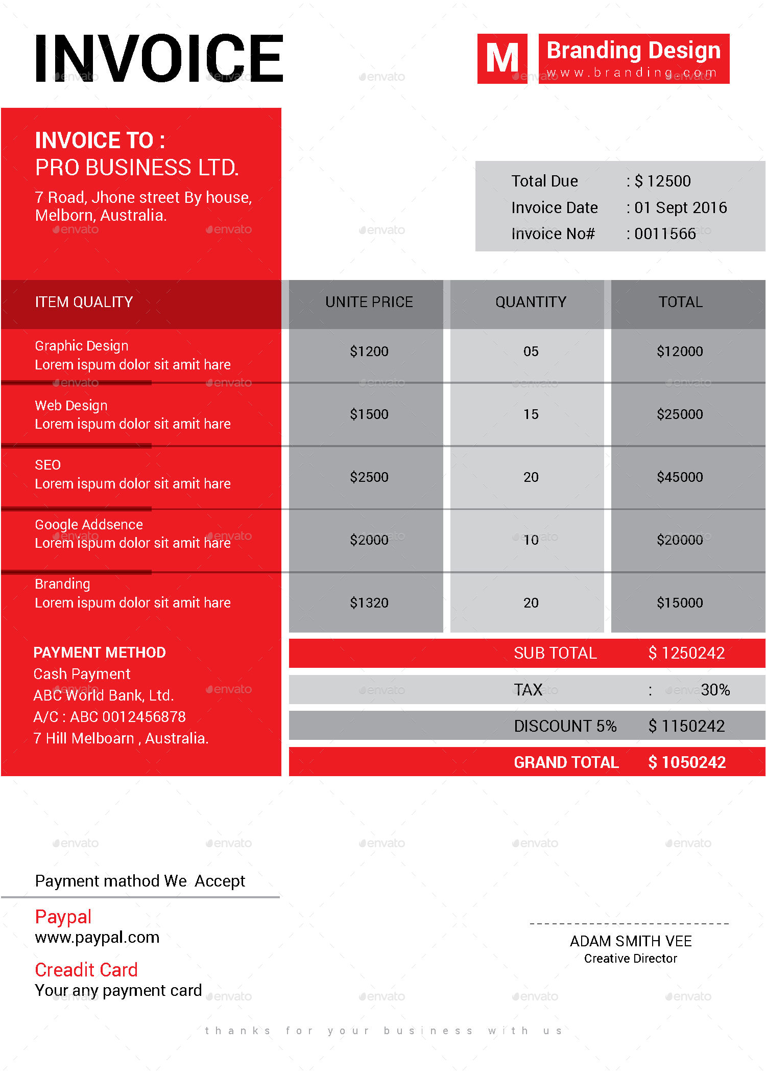 Invoice, Print Templates | GraphicRiver