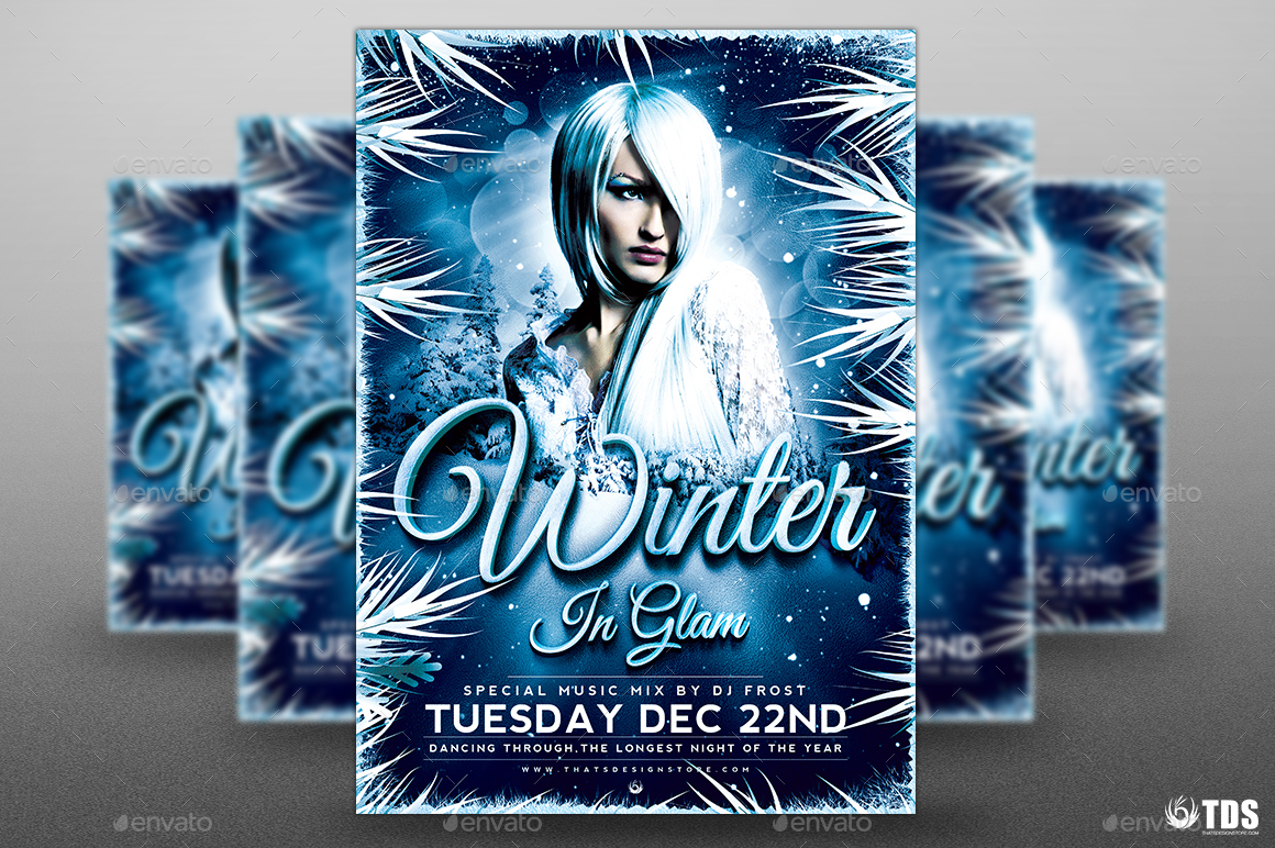Winter Glam Flyer Template V3 by lou606 | GraphicRiver