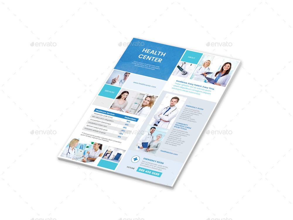 Medical Flyers 5 – 4 Options, Print Templates | GraphicRiver