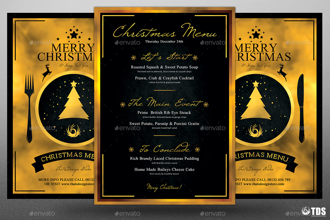 Christmas Menu Template V3 by lou606 | GraphicRiver