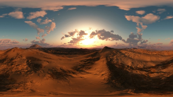 Panoramic Of Desert At Sunset, Motion Graphics | VideoHive