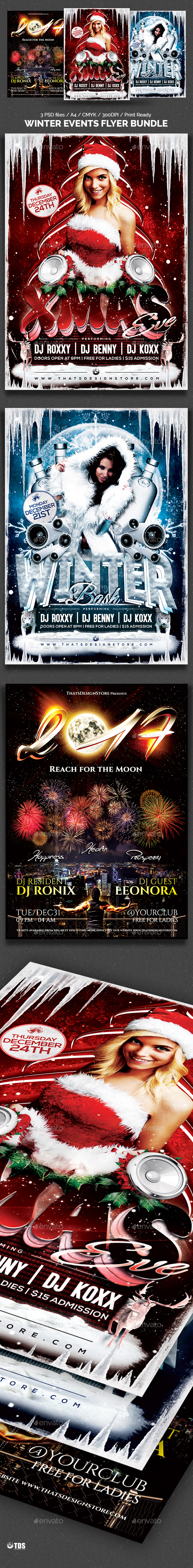 Winter Events Flyer Bundle by lou606 | GraphicRiver