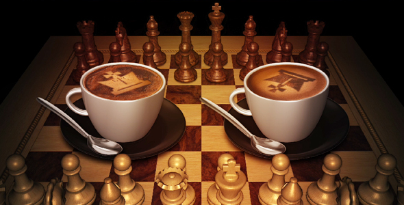 Chess Cafe Play Table and Cappuccino Cups, Motion Graphics | VideoHive