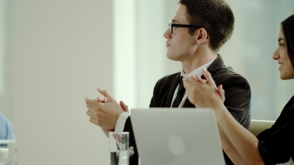 Giving High Five To The Boss, Stock Footage | VideoHive