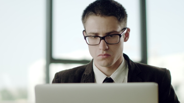 Businessman Working on Laptop, Stock Footage | VideoHive