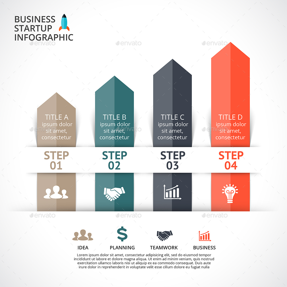 4 Steps Infographics. Vol.1, Infographics | GraphicRiver