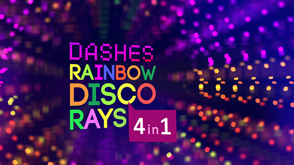 Dashes Rainbow Disco Rays, Motion Graphics | VideoHive