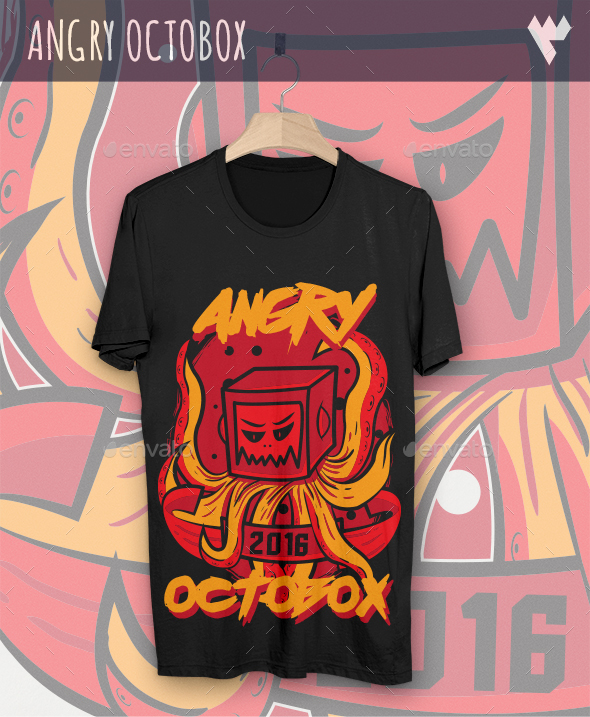 Angry Octo Box, T-Shirts | GraphicRiver