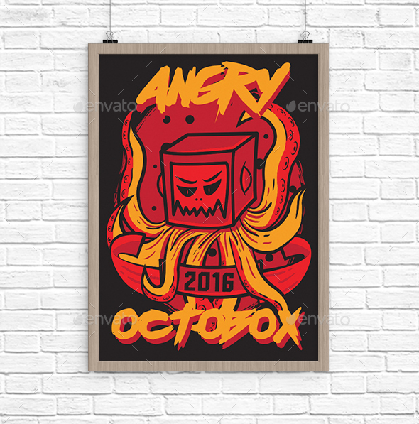 Angry Octo Box, T-Shirts | GraphicRiver