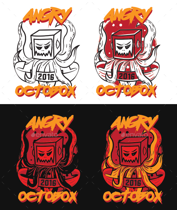 Angry Octo Box, T-Shirts | GraphicRiver