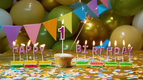 Happy Birthday, One Year Old Child. Beautiful Happy Birthday Background ...