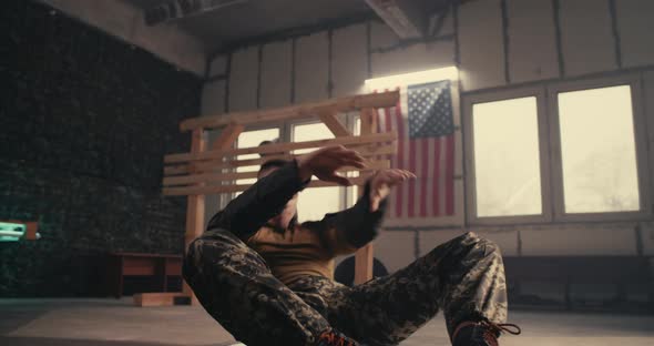 Military Man Doing Abdominal Crunches, Stock Footage | VideoHive