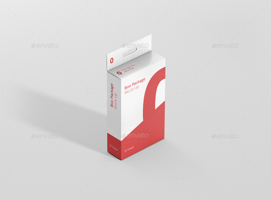 Package Box Mock-Up - Flat Rectangle with Hanger, Graphics | GraphicRiver