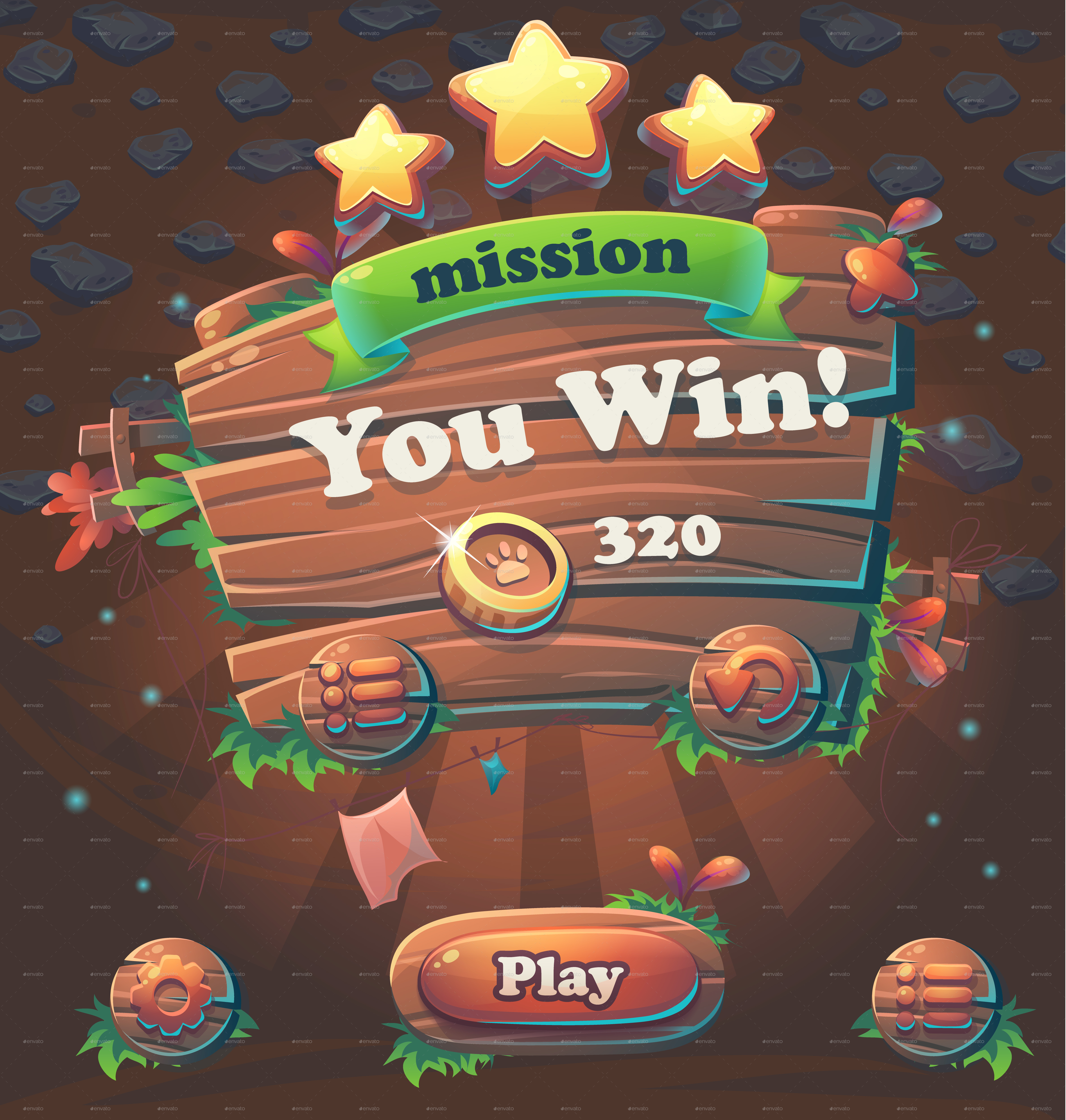 Wooden Windows User Interface, Game Assets | GraphicRiver