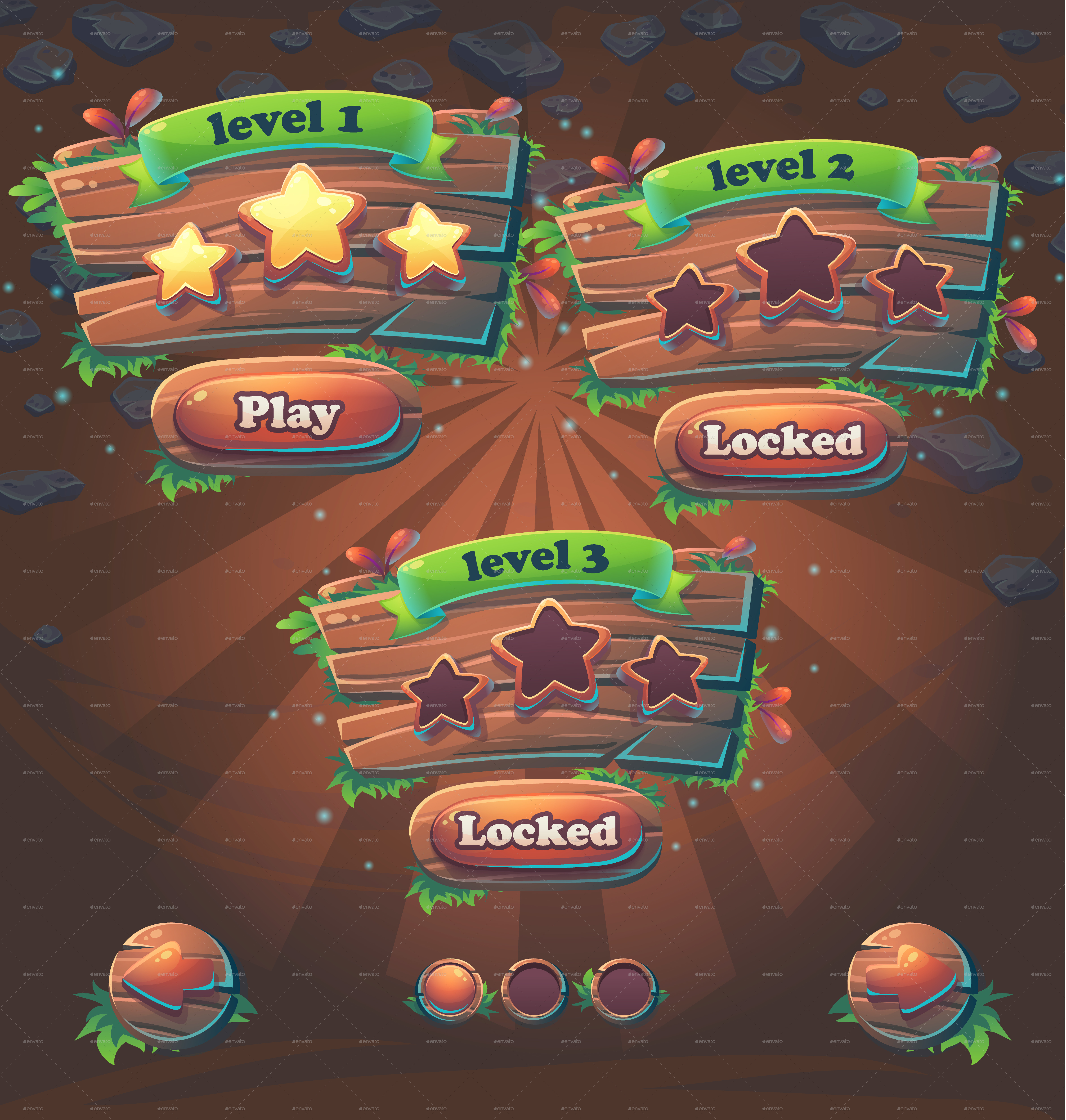 Wooden Windows User Interface, Game Assets | GraphicRiver