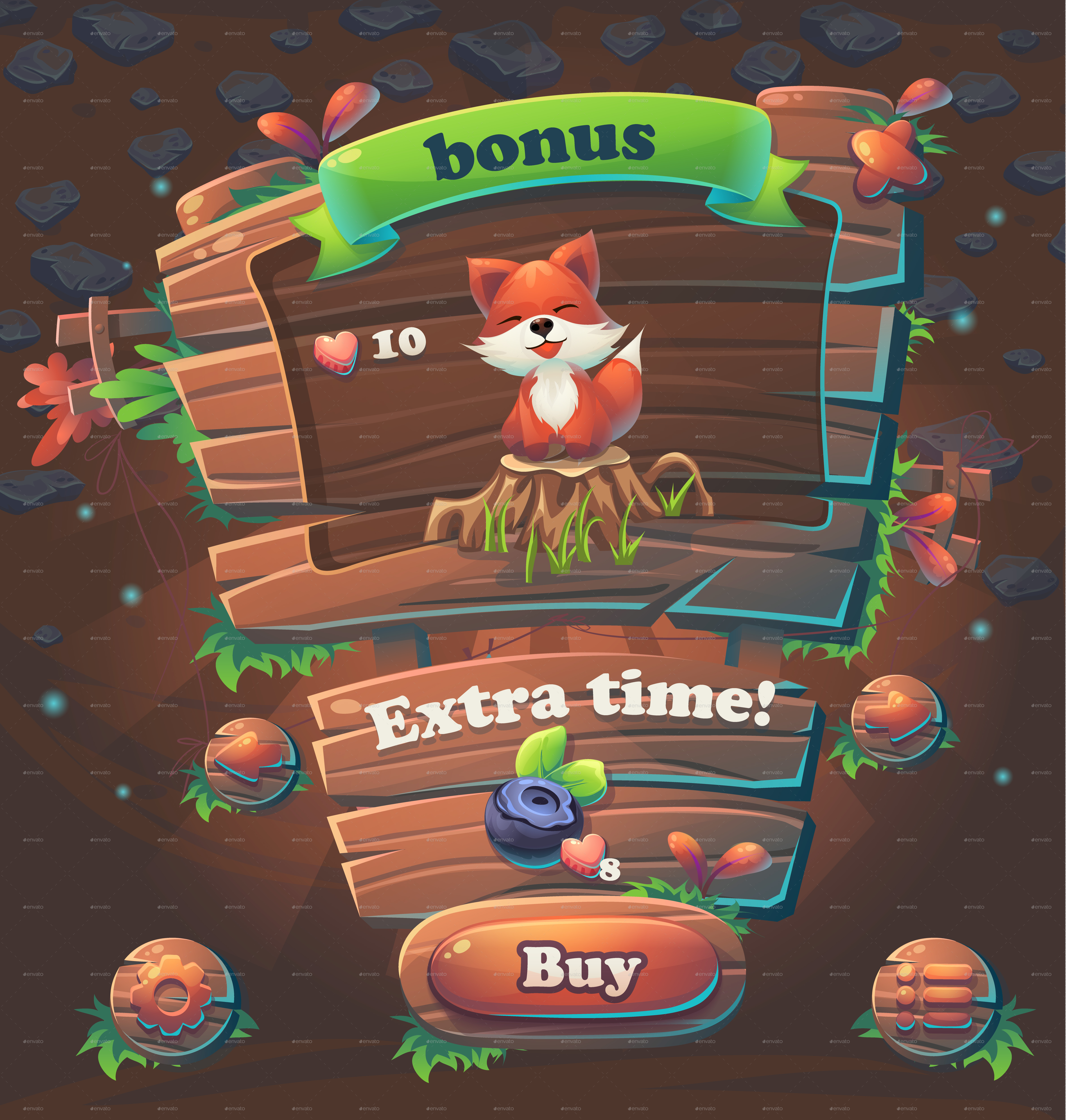 Wooden Windows User Interface, Game Assets | GraphicRiver