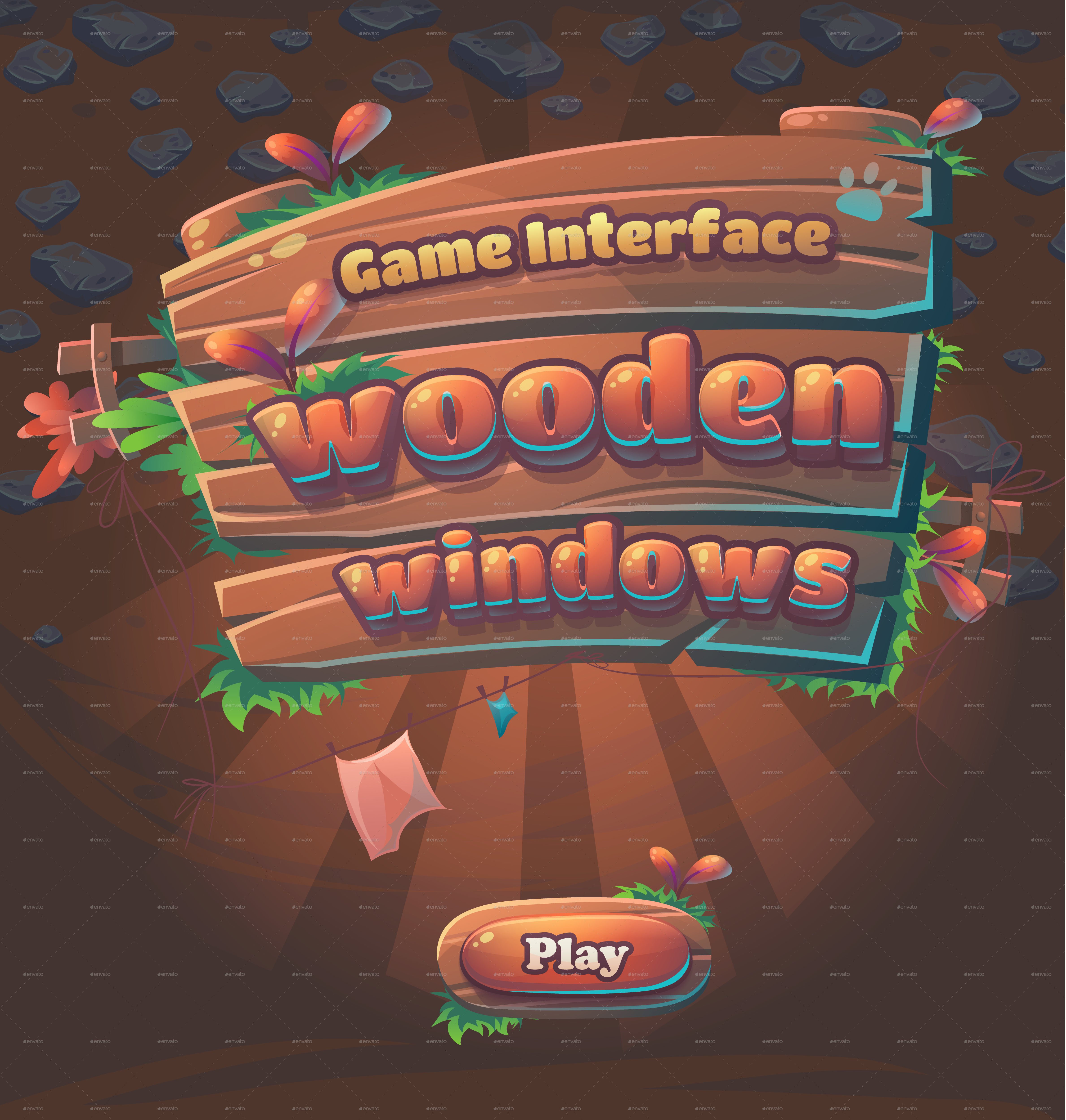 Wooden Windows User Interface, Game Assets | GraphicRiver