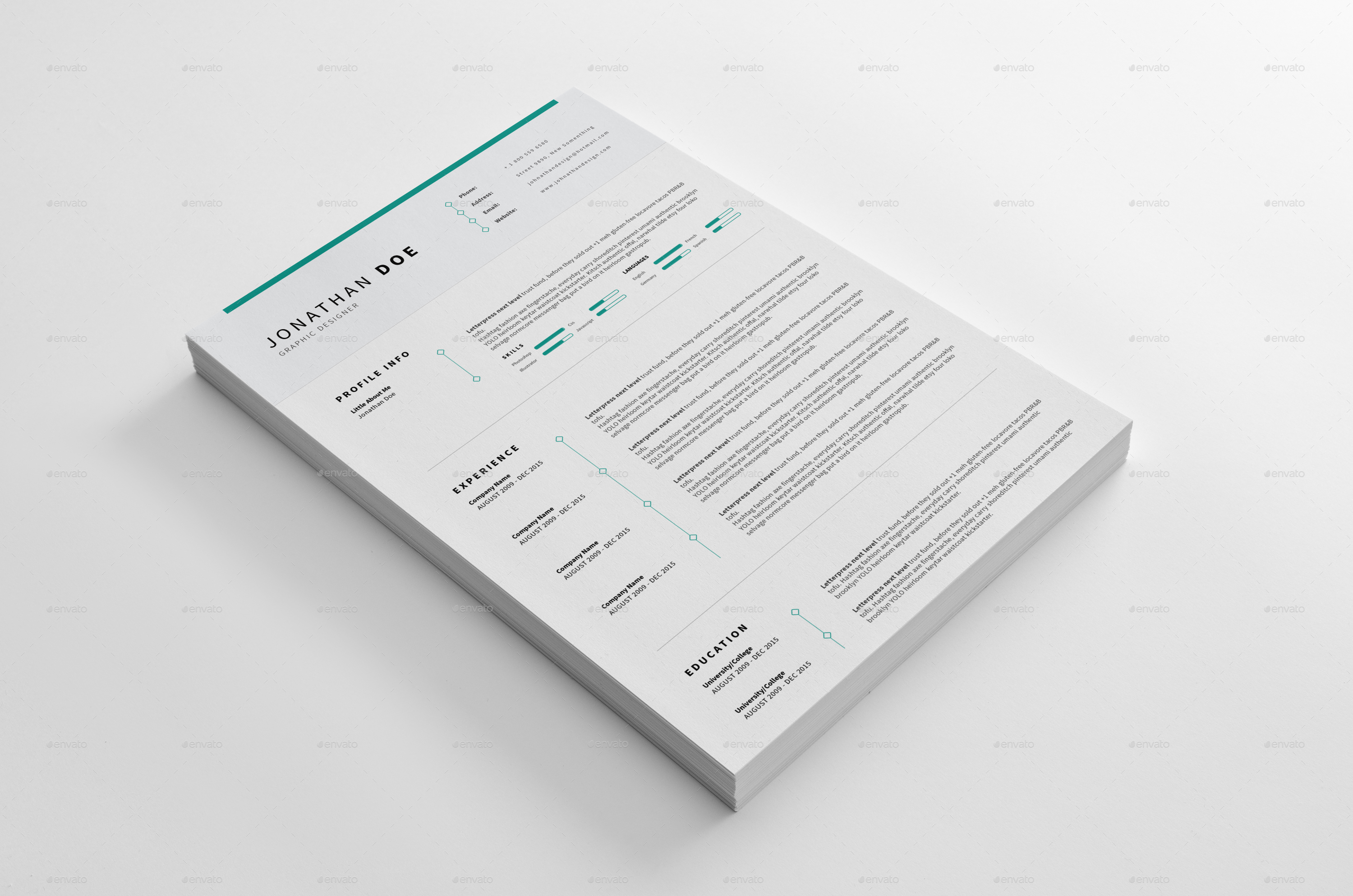 CV/Resume - Clean and Minimal Print Ready by pulsecolor | GraphicRiver