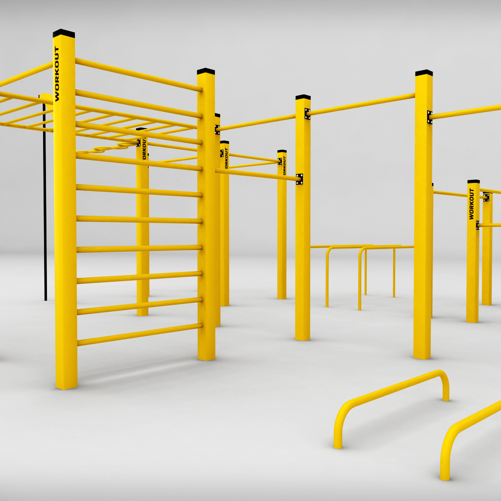Street workout park gym low poly by kr3atura | 3DOcean