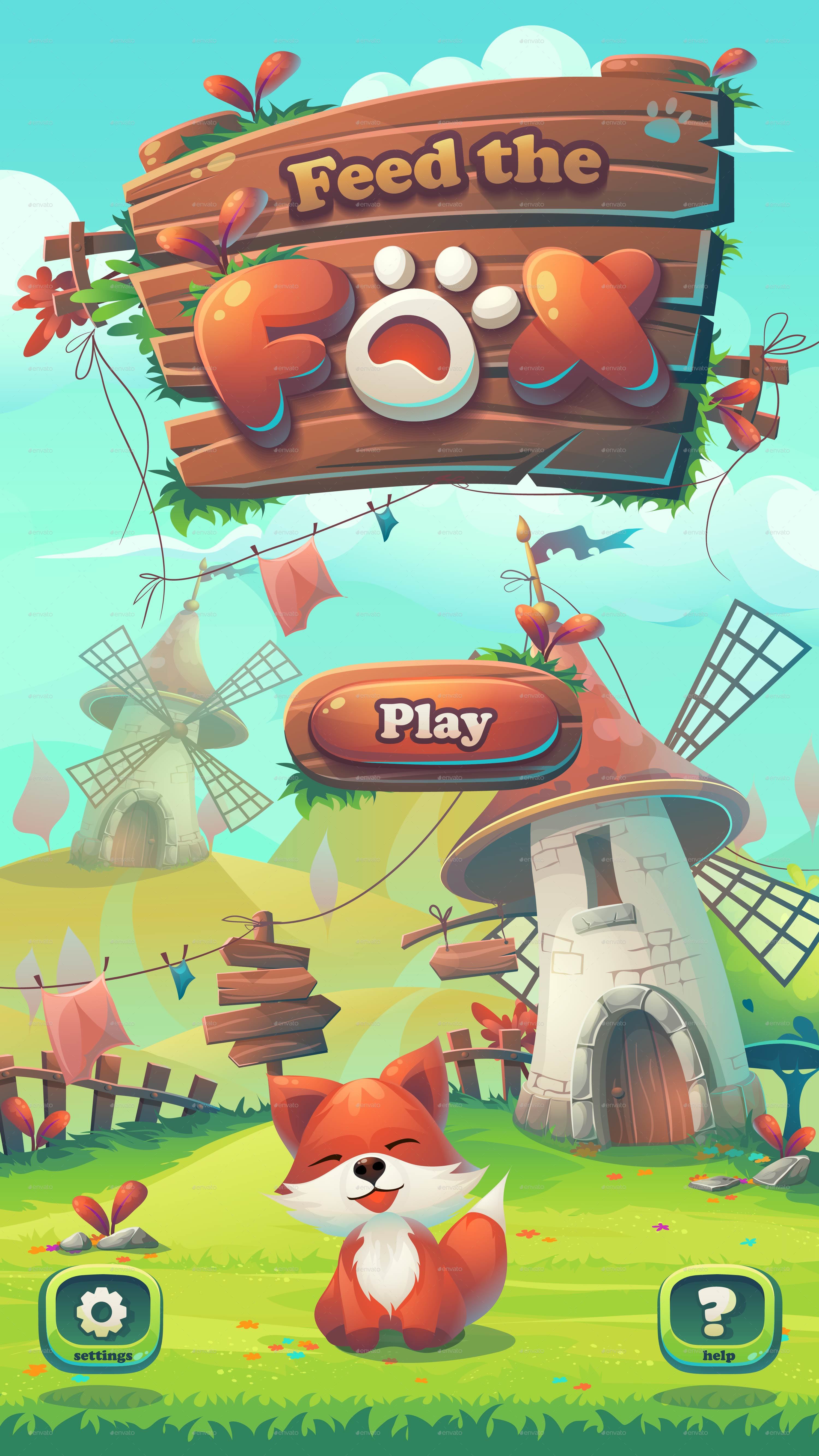 Feed the Fox GUI, Game Assets | GraphicRiver