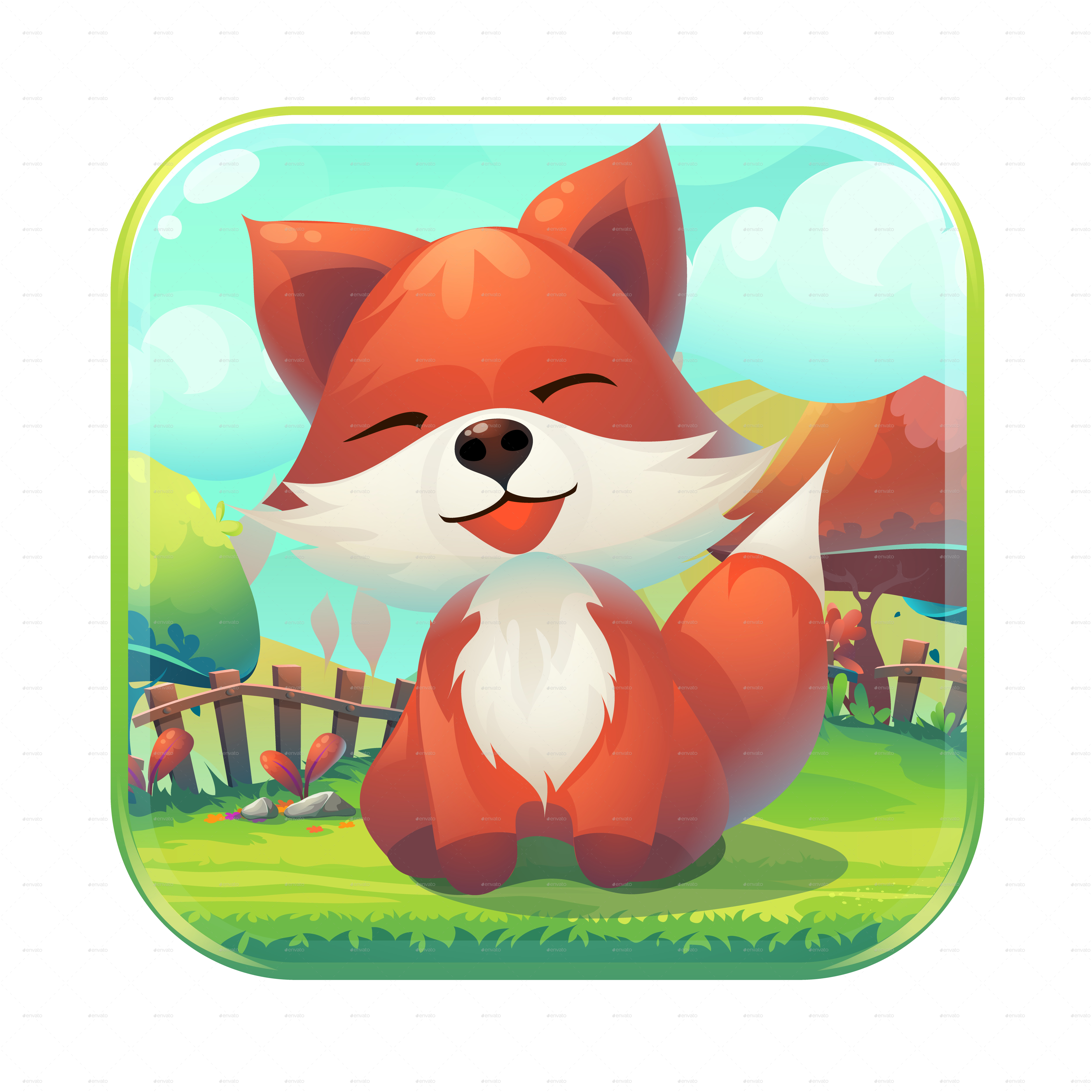 Feed the Fox GUI, Game Assets | GraphicRiver