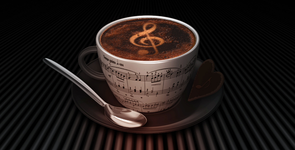 Coffee Cup - Music Notes - Treble Clef - Loop, Motion Graphics | VideoHive